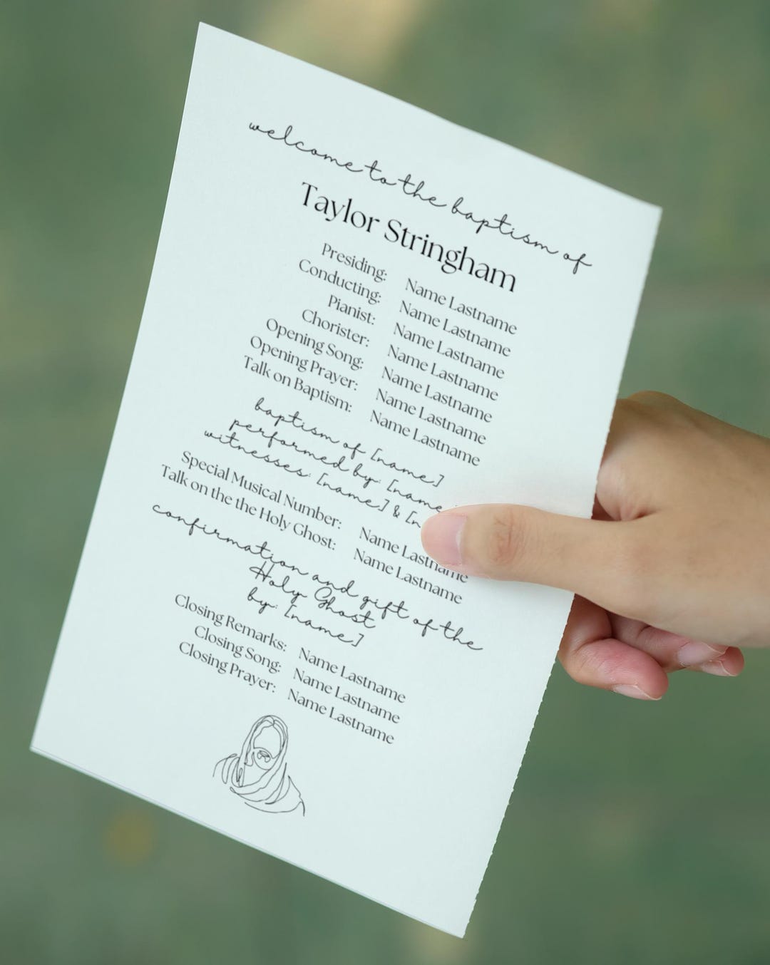 LDS Baptism Program | Gender Neutral | for Girl or for Boy ...