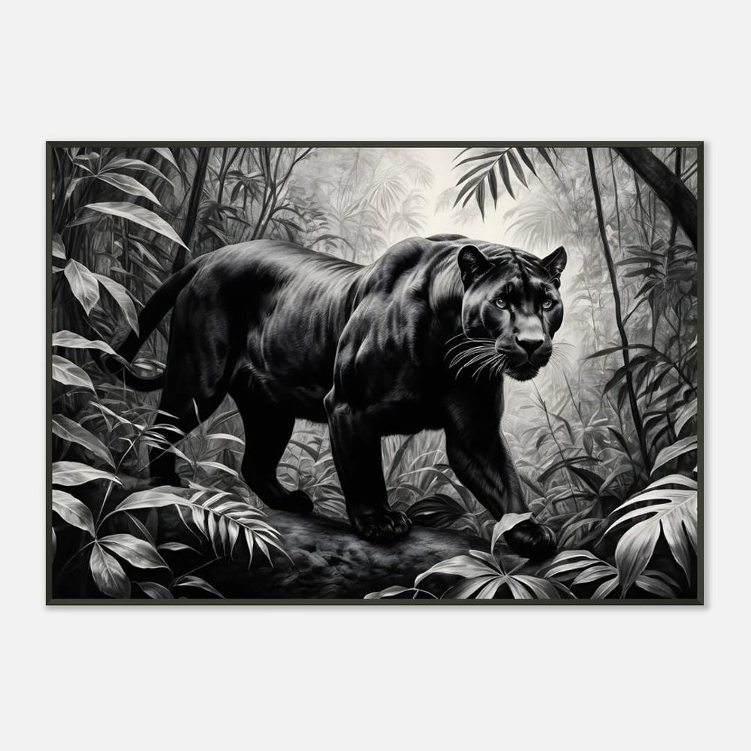 Black Panther Metal Framed Wall Picture Art Print Large Picture Poster ...