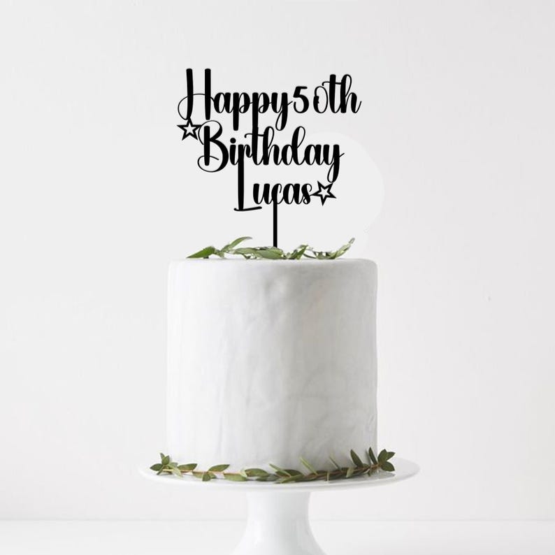 Personalized Happy Birthday Cake Topper, Custom Wooden Party Decor - Etsy
