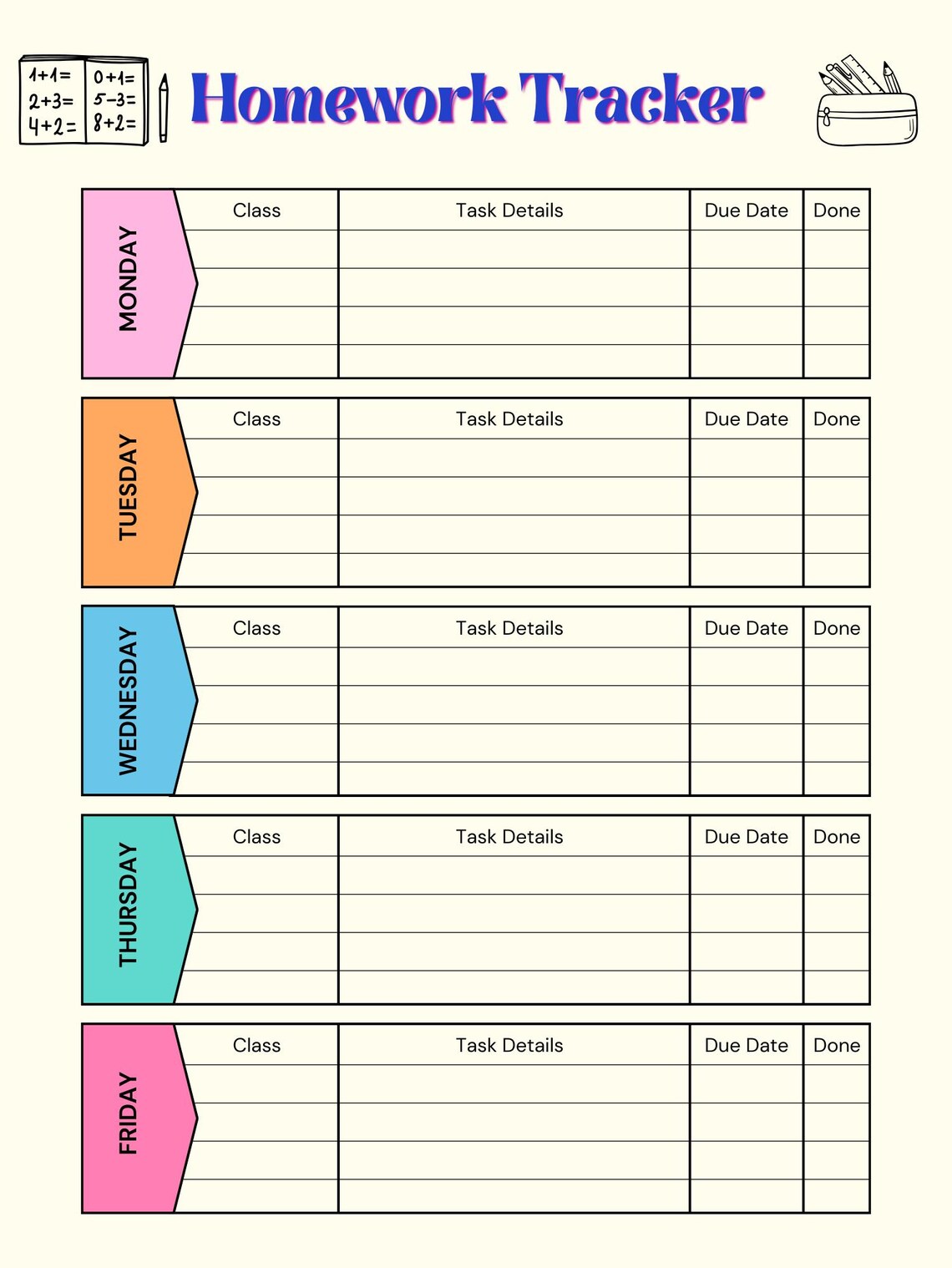 Ready for School Routine Chart for Kids, Back to School Checklist ...