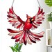 Red Cardinal Suncatcher, Cardinal Acrylic Window Hanging, Cardinal ...