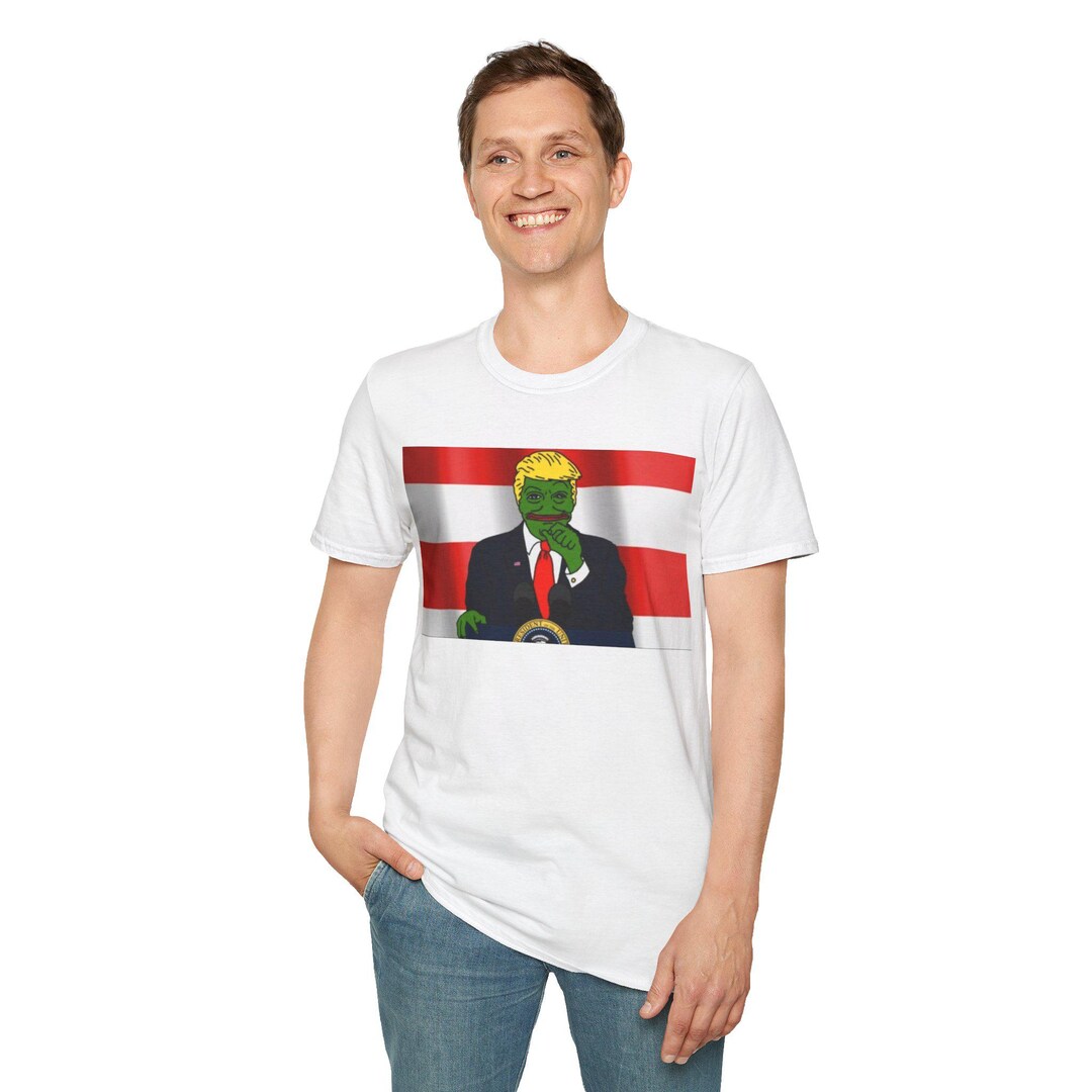 Pepe the Frog as Donald Trump Unisex Softstyle T-shirt, Funny Meme Tee ...