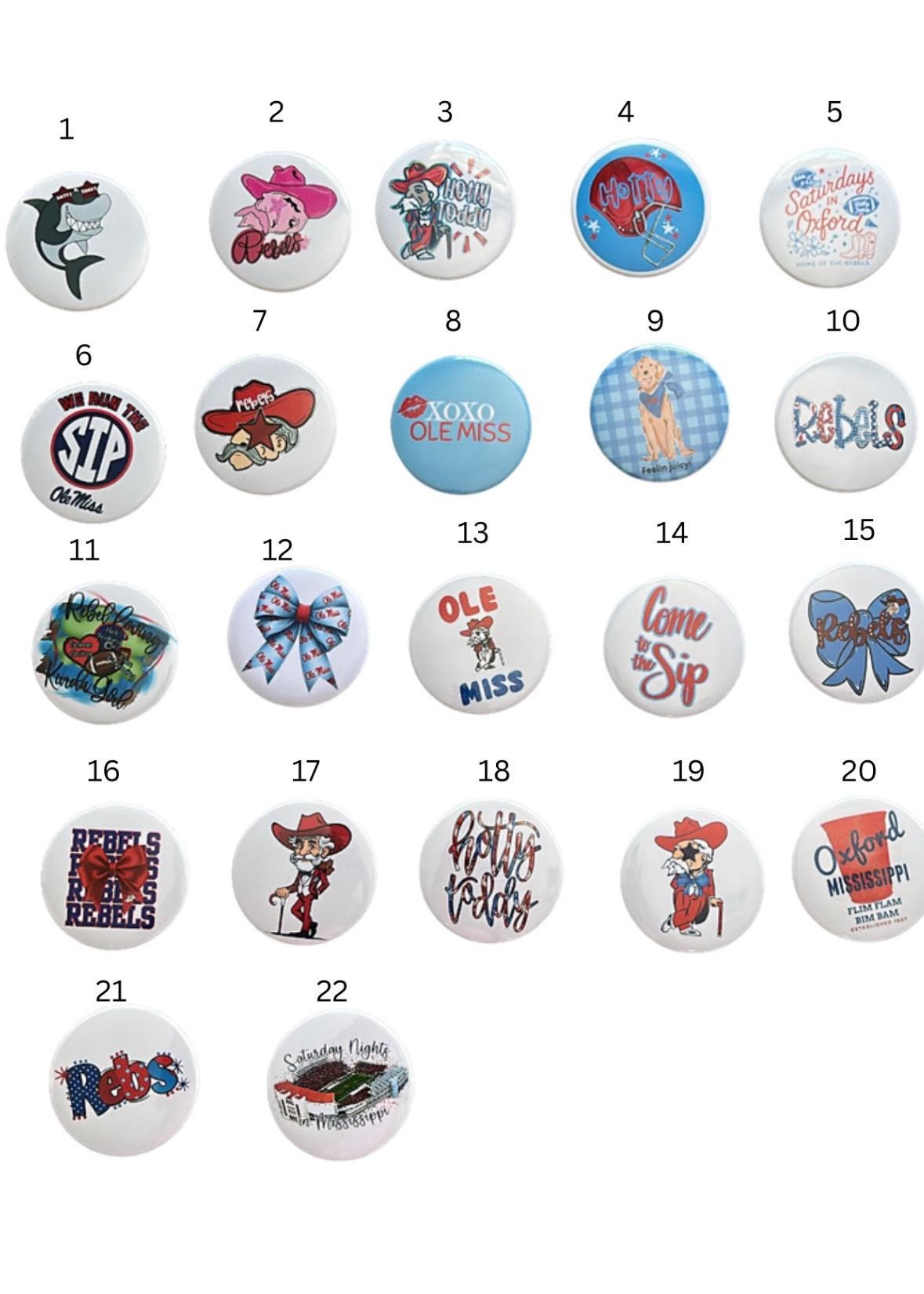 Ole Miss Gameday Buttons - Etsy