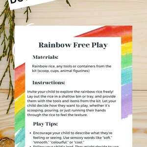 Rainbow Rice Activity Cards | Printable Sensory Play Ideas for Toddlers ...