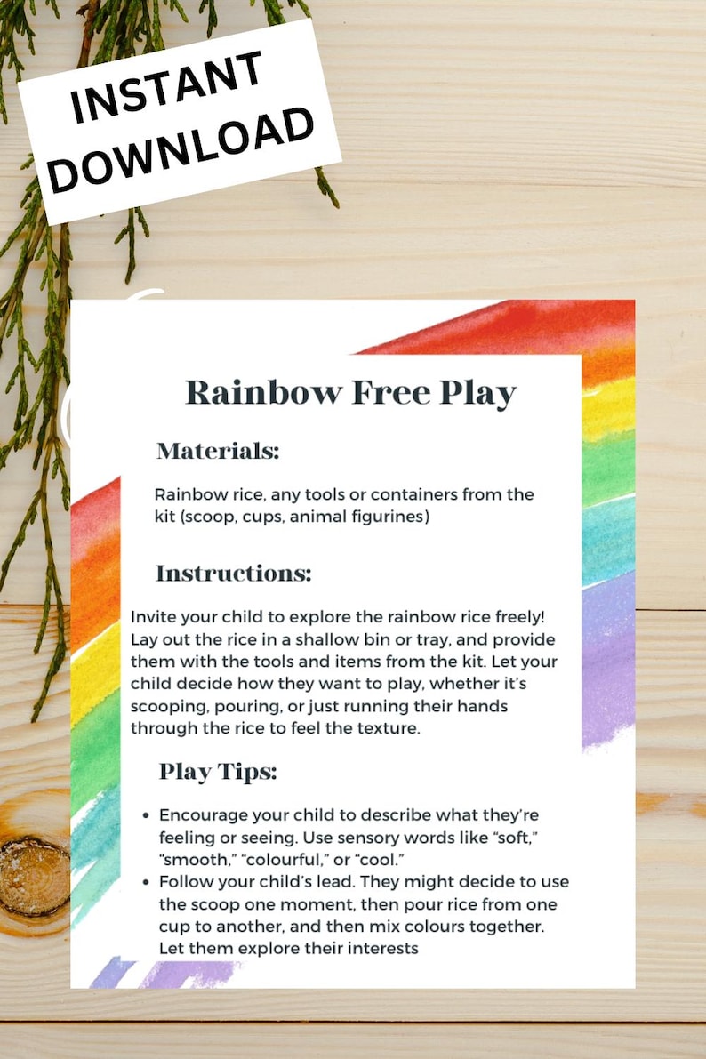 Rainbow Rice Activity Cards | Printable Sensory Play Ideas for Toddlers ...
