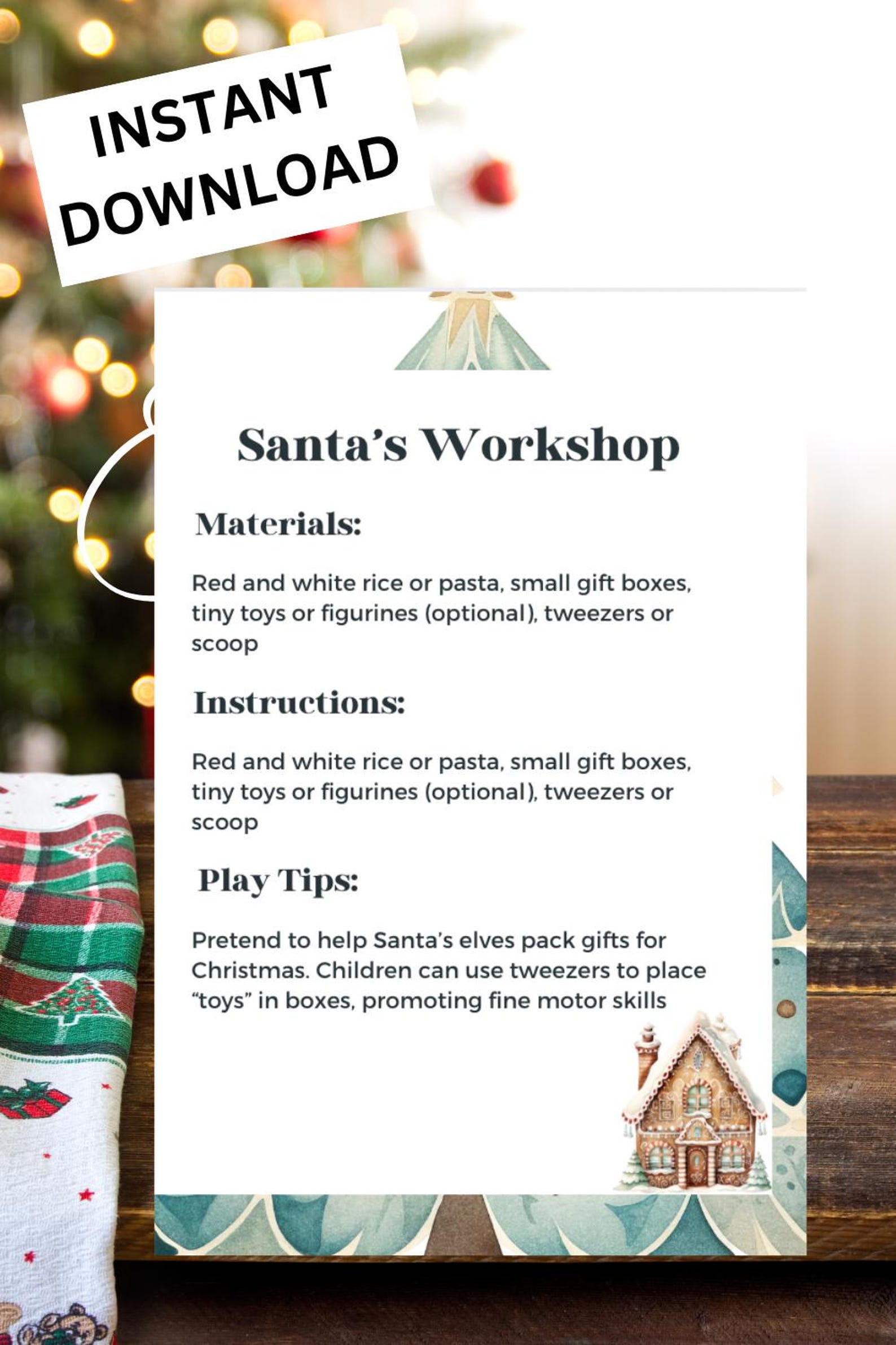 Christmas Sensory Activities Printable Set | Holiday Sensory Bin ...