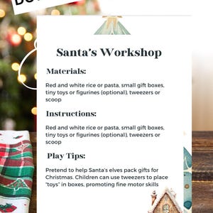 Christmas Sensory Activities Printable Set | Holiday Sensory Bin ...