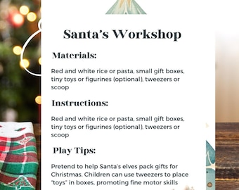 Christmas Sensory Activities Printable Set | Holiday Sensory Bin ...