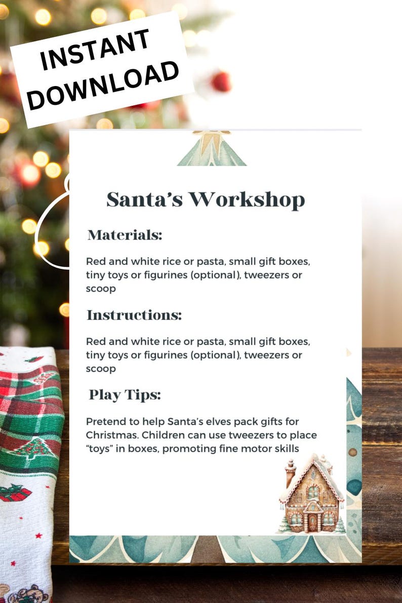 Christmas Sensory Activities Printable Set | Holiday Sensory Bin ...