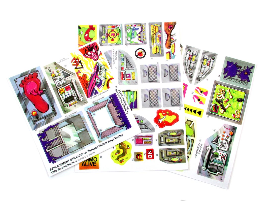 CUSTOM STICKERS for TMNT 1990 Technodrome Teenage Mutant Ninja Turtles ...
