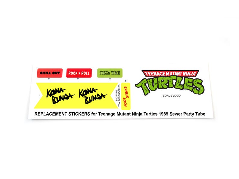 CUSTOM STICKERS for TMNT Sewer Party Tube 1989 Teenage Mutant Ninja ...