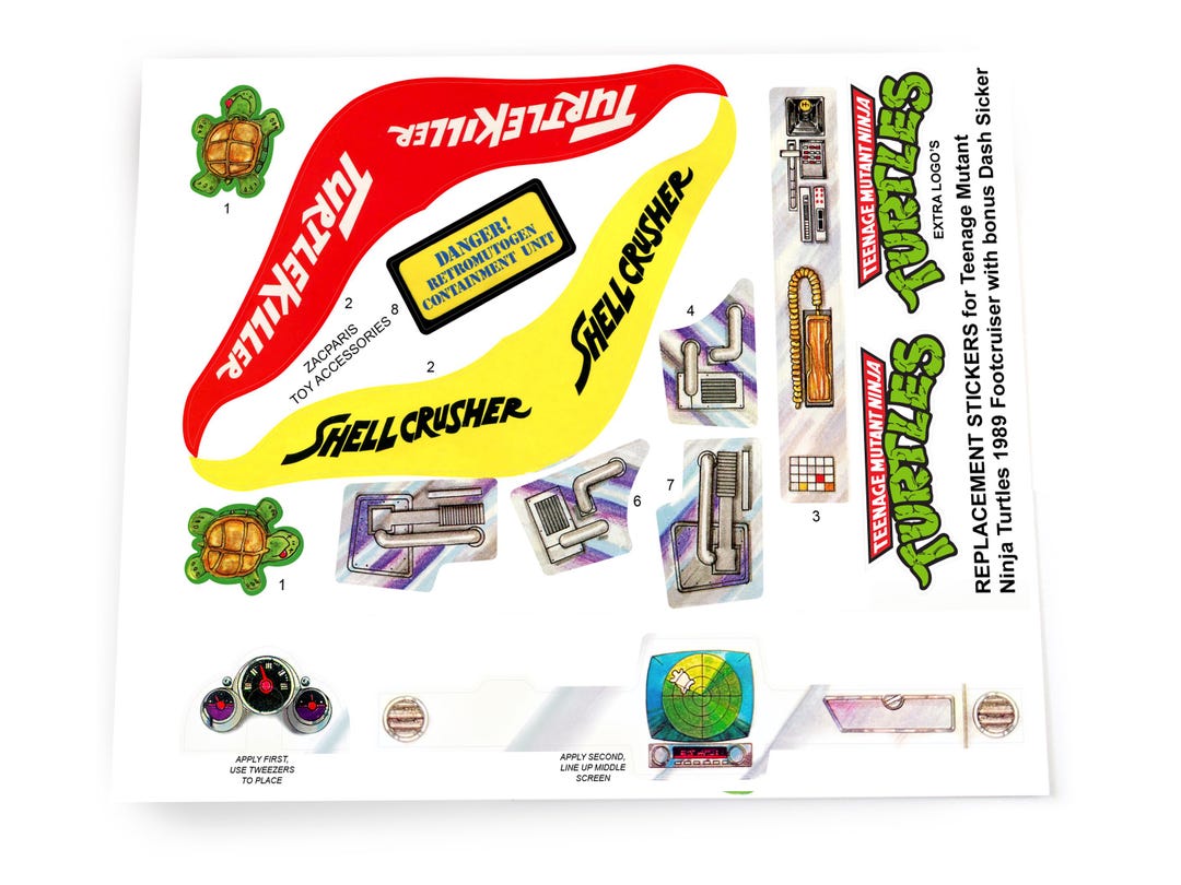 CUSTOM STICKERS for TMNT 1989 Footcruiser Teenage Mutant Ninja Turtle ...