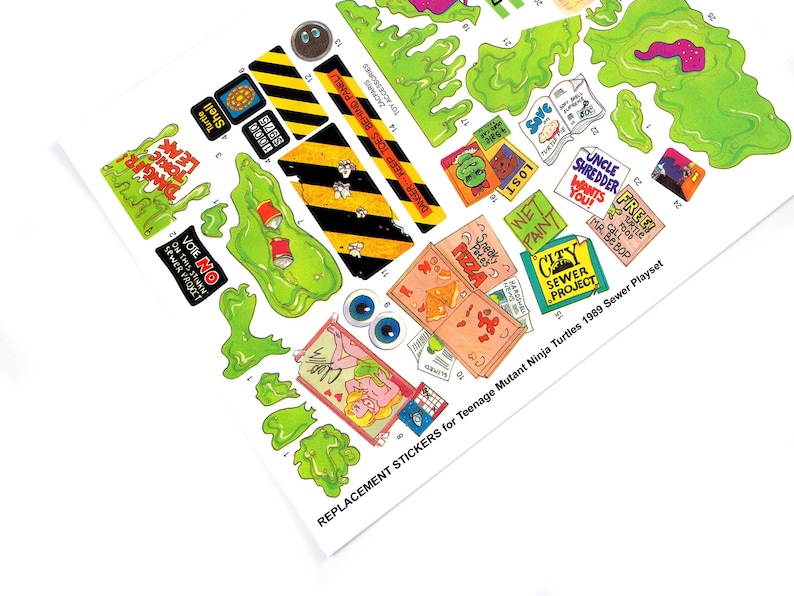 CUSTOM STICKERS for TMNT Sewer Playset 1989 Teenage Mutant Ninja Turtle ...