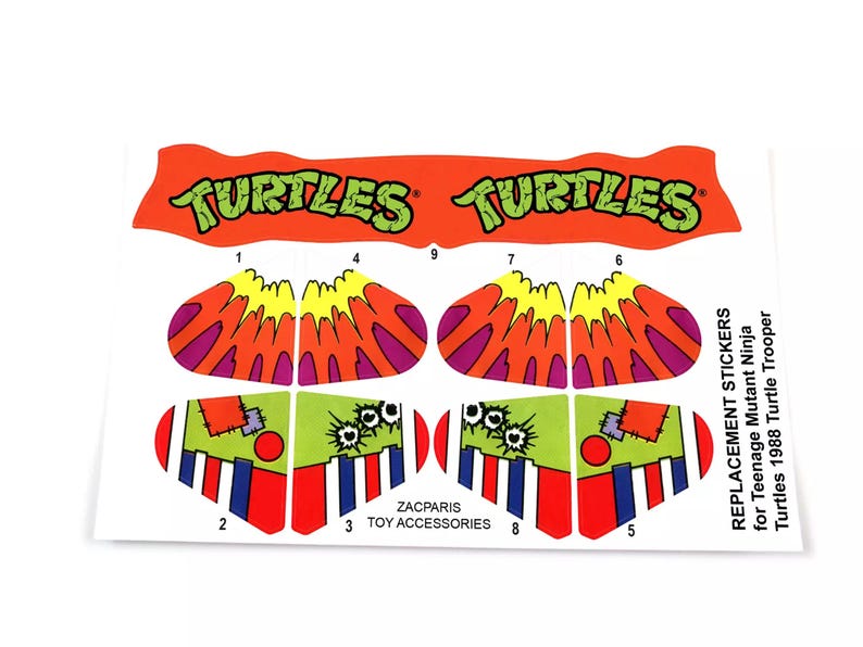 CUSTOM STICKERS for TMNT 1988 Turtle Trooper Teenage Mutant Ninja ...
