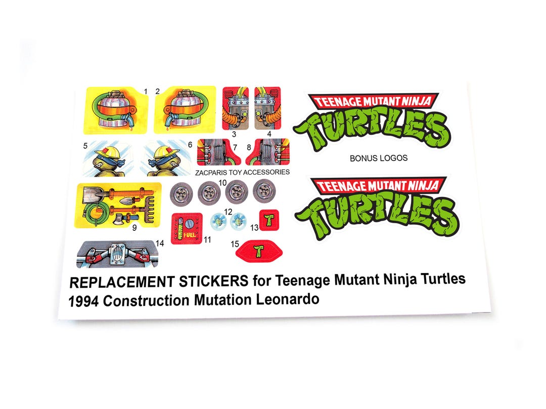 CUSTOM STICKERS for Mutant Ninja Turtle Construction Mutation Leonardo ...