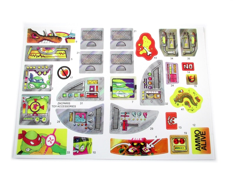 CUSTOM STICKERS for TMNT 1990 Technodrome Teenage Mutant Ninja Turtles ...