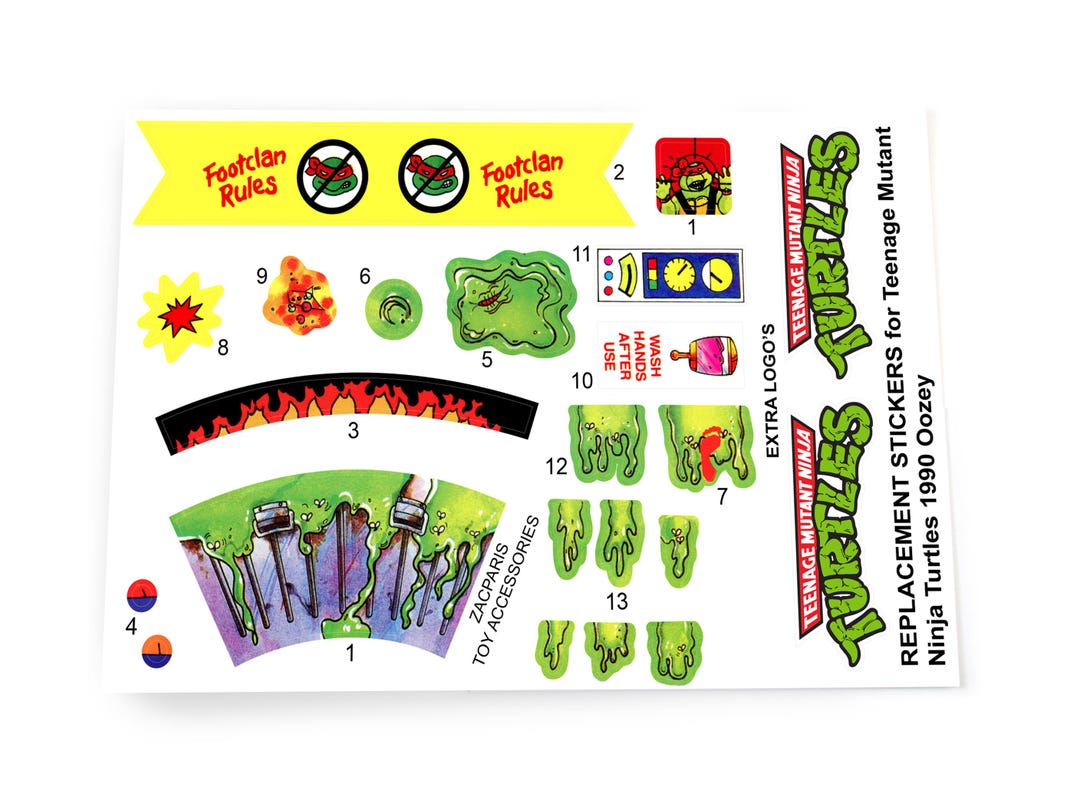 CUSTOM STICKERS for TMNT 1990 Oozey Teenage Mutant Ninja Turtles - Etsy
