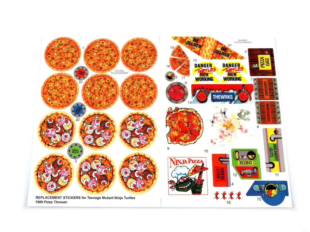 CUSTOM STICKERS for TMNT 1989 Pizza Thrower Teenage Mutant Ninja ...