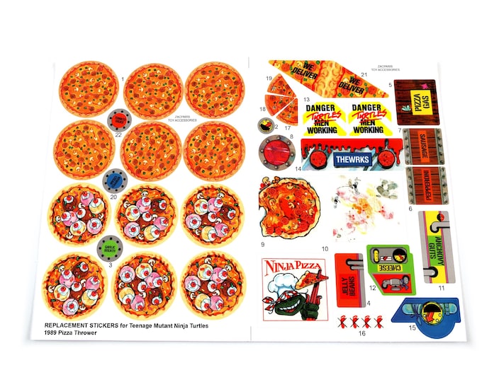 CUSTOM STICKERS for TMNT 1989 Pizza Thrower Teenage Mutant Ninja ...