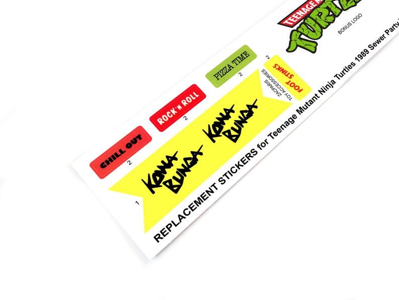 CUSTOM STICKERS for TMNT Sewer Party Tube 1989 Teenage Mutant Ninja ...