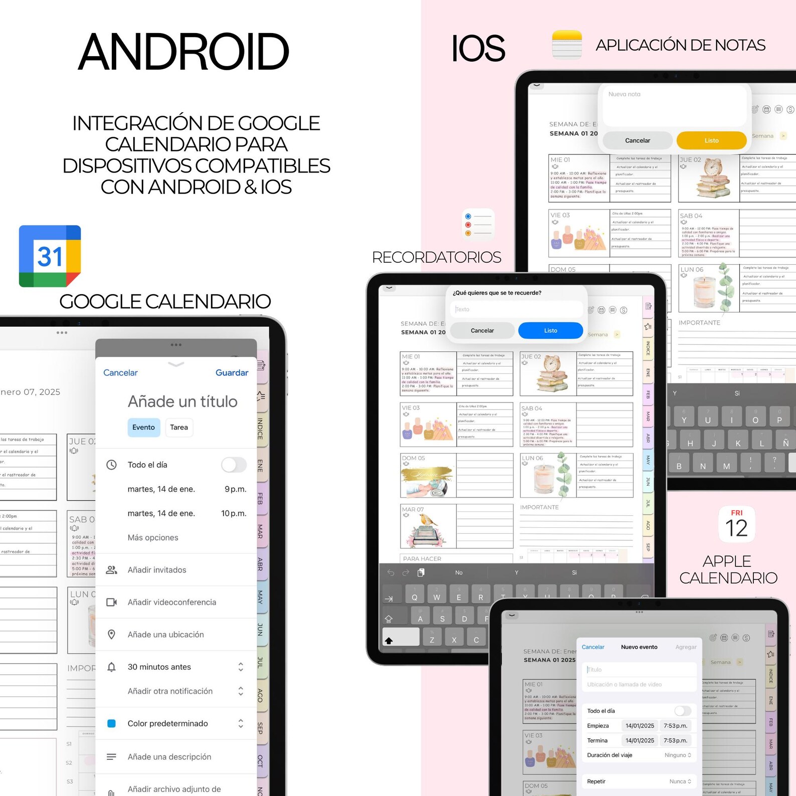 2025 Digital Planner: Spanish, iPad & Tablet, Google Calendar (digital ...
