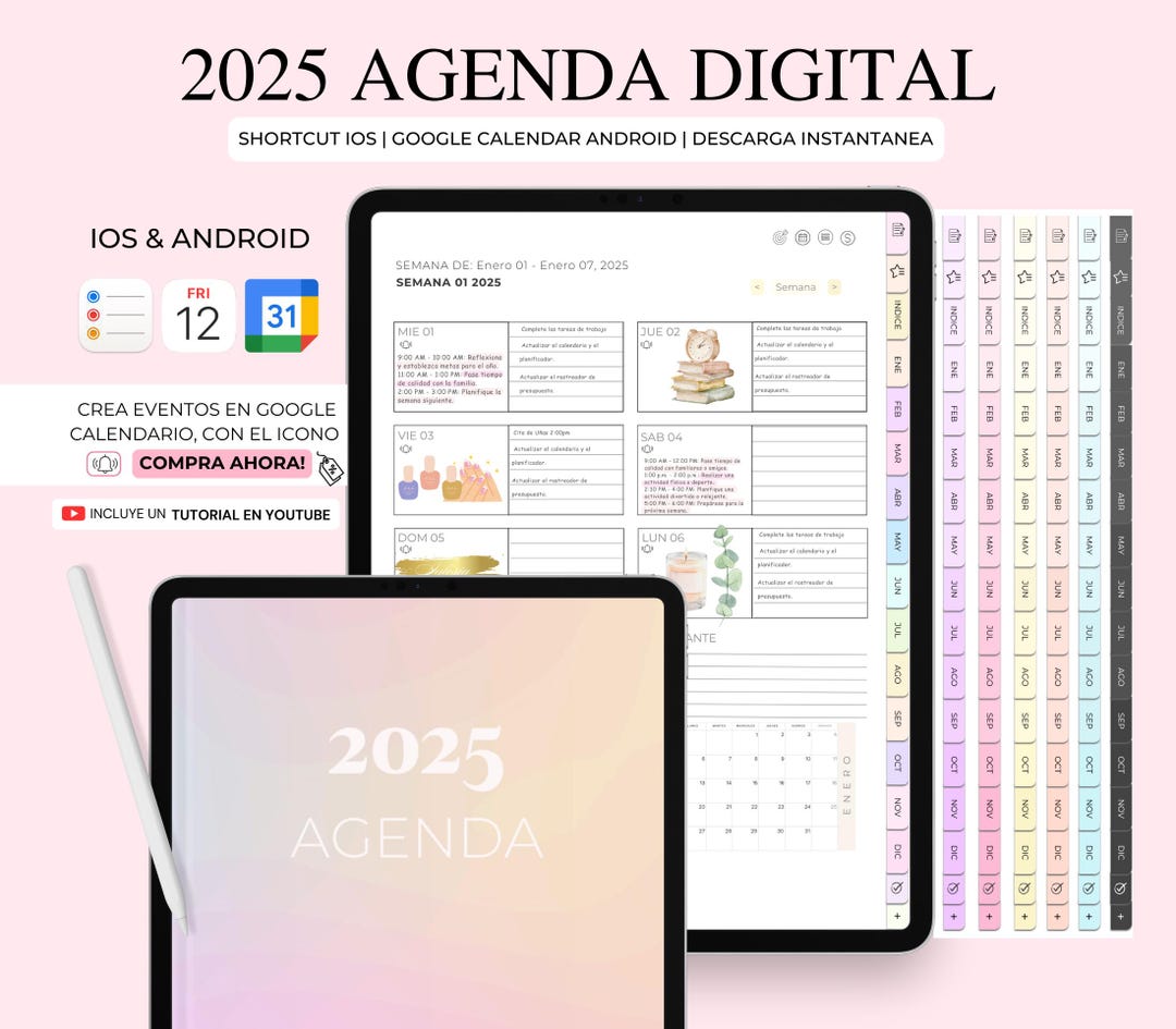 2025 Digital Planner: Spanish, iPad & Tablet, Google Calendar (digital ...