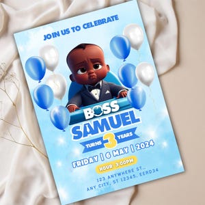 Baby Boss Birthday Invitation: Editable Canva Template - Etsy
