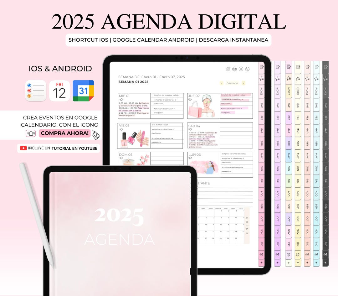 Spanish 2025 Digital Planner for iPad & Tablet, Apple and Google ...