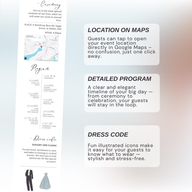 Digital Wedding Invitation: RSVP, Countdown, Map - Canva Template - Etsy