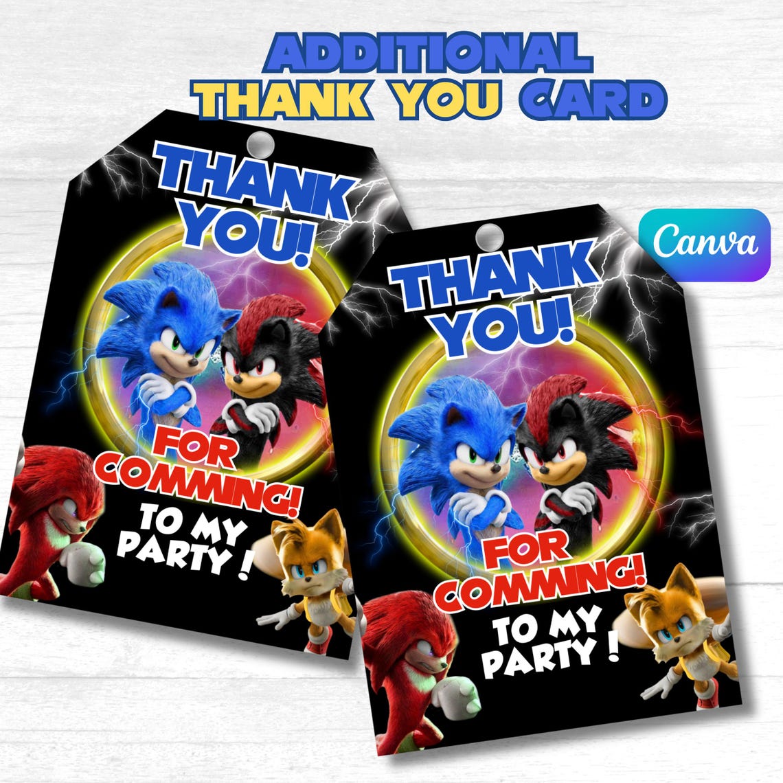Sonic 3 Birthday Invitation, Super Hedgehog Boys Party Invitation ...