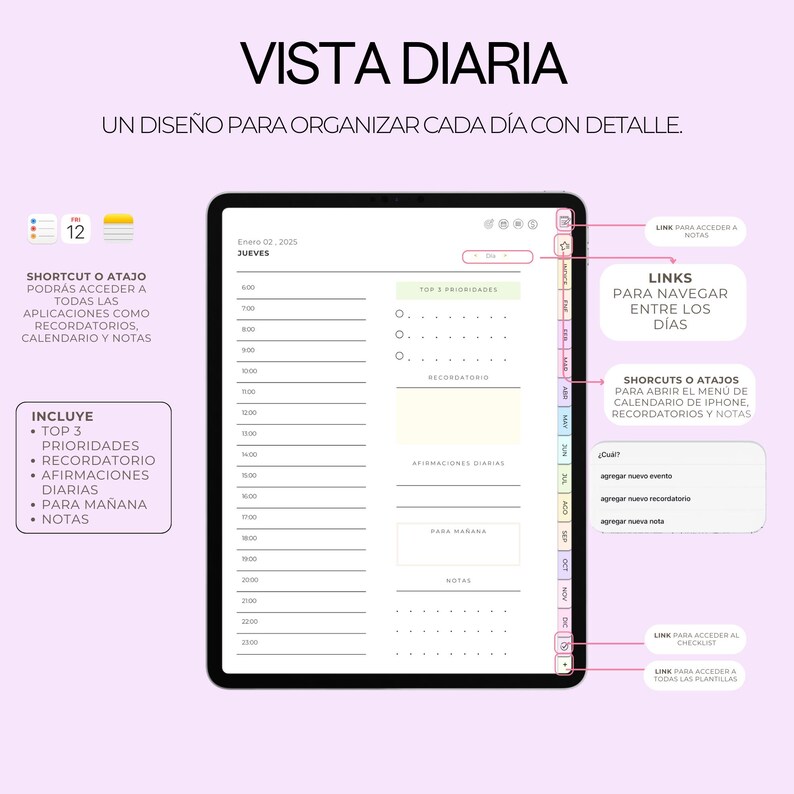 Spanish 2025 Digital Planner: iPad & Tablet, Google Calendar (digital ...
