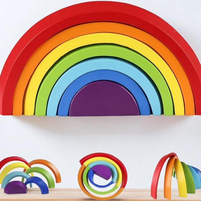 Wooden Rainbow Stacker - Etsy