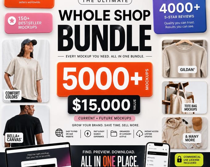 Whole Shop Mockup Bundle, Lifetime Access (PNG, PDF) - Etsy Canada