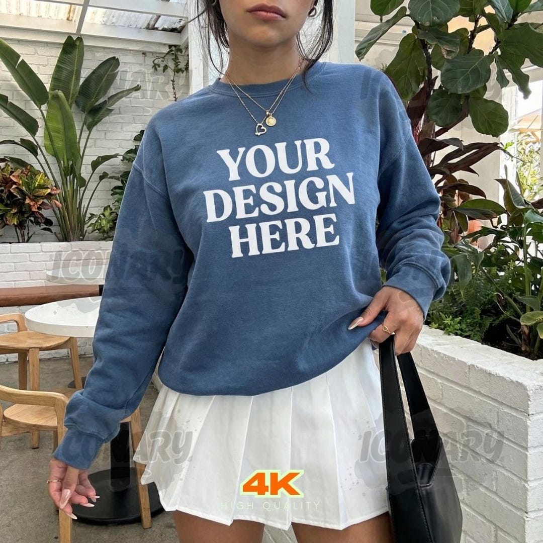 Comfort Colors 1566 Denim Mockup | Denim C1566 Sweatshirt Oversized ...