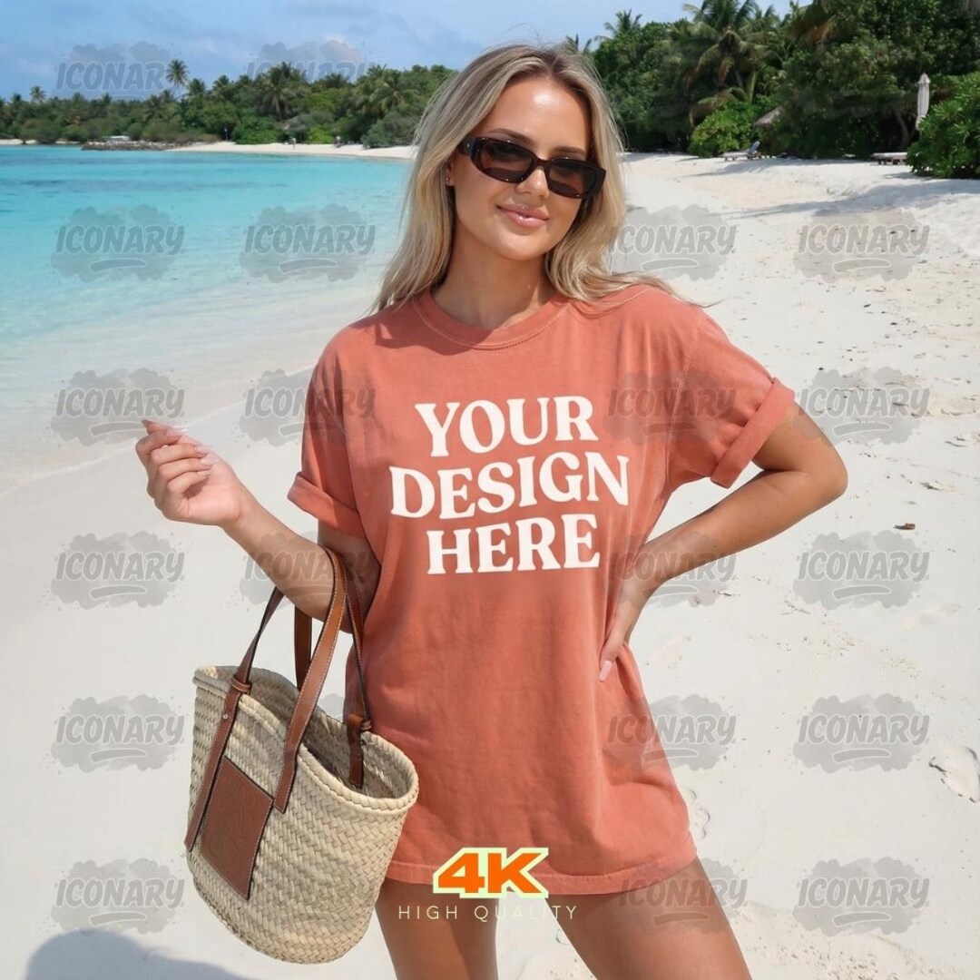 Terracotta Comfort Colors 1717 Mockup, Oversized Terracotta T-shirt ...