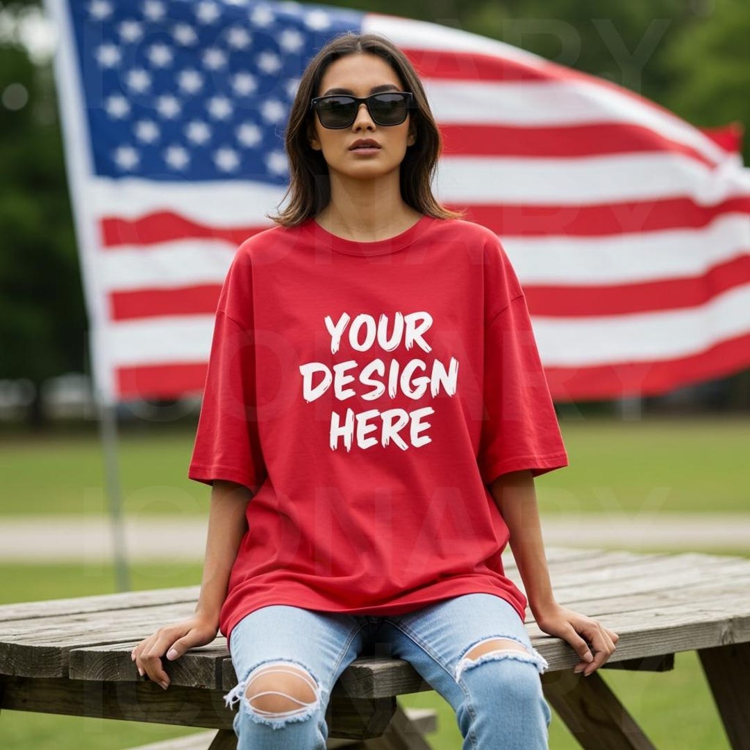 Comfort Colors 1717 Red 4th of July Mockup Independence Day Mockup Red ...