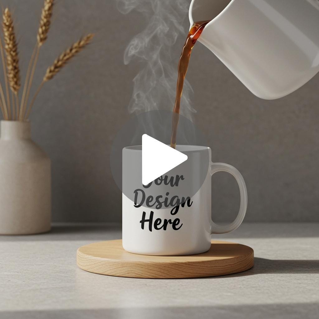 Mug Mockup Video, 11oz Mug Video Mockup, White Video Mug Mockup, Coffee ...