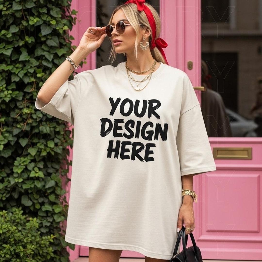 Comfort Colors Ivory Shirt Mockup C1717 Ivory Mock-up Blonde Model Mock ...