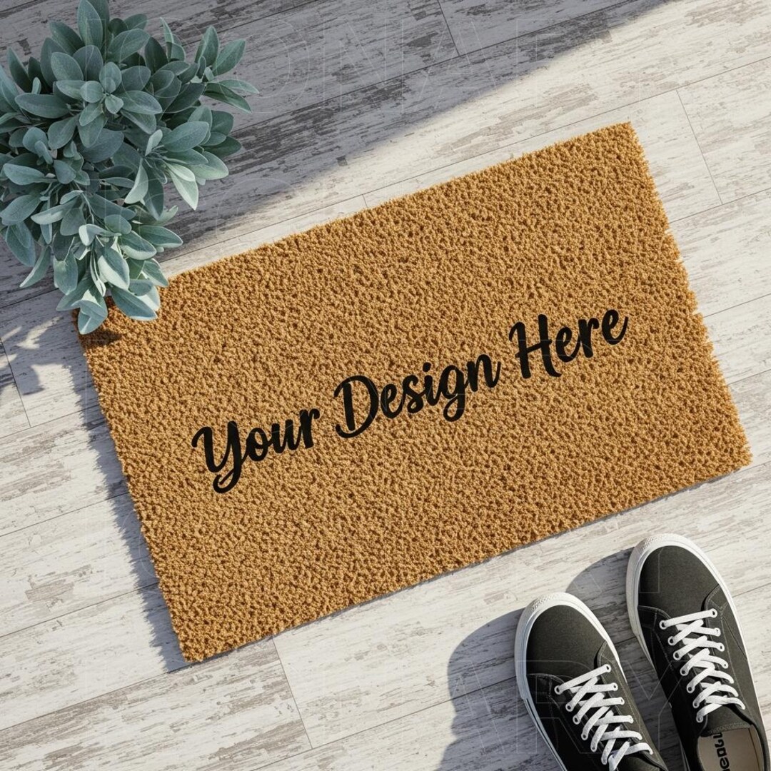 Stylish Doormat Mockup, Rustic Doormat Stock Photo, Doormat Digital ...