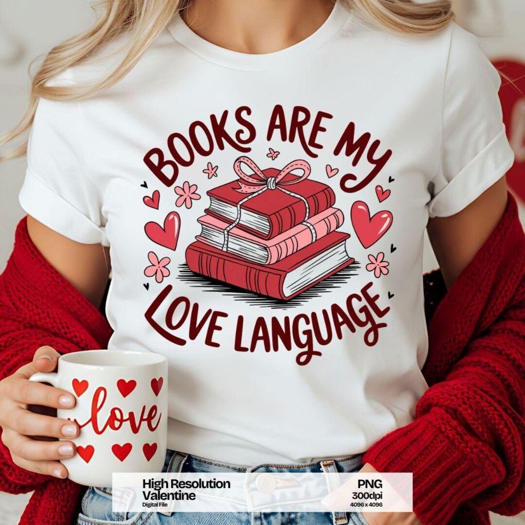 Books Are My Love Language Png, Valentine Book Lover Png, Bookish Png ...