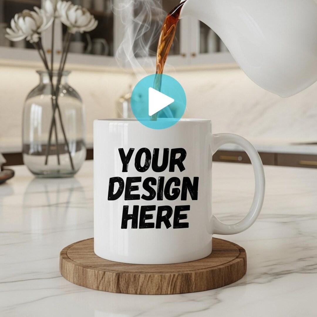 Mug Mockup Video, 11oz Mug Video Mockup, White Video Mug Mockup, Coffee ...