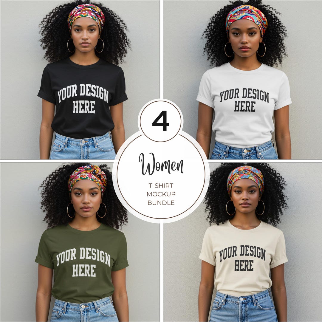 Gildan 6400 Mockup Bundle Tshirt, Afro American Gildan 64000 Shirt ...