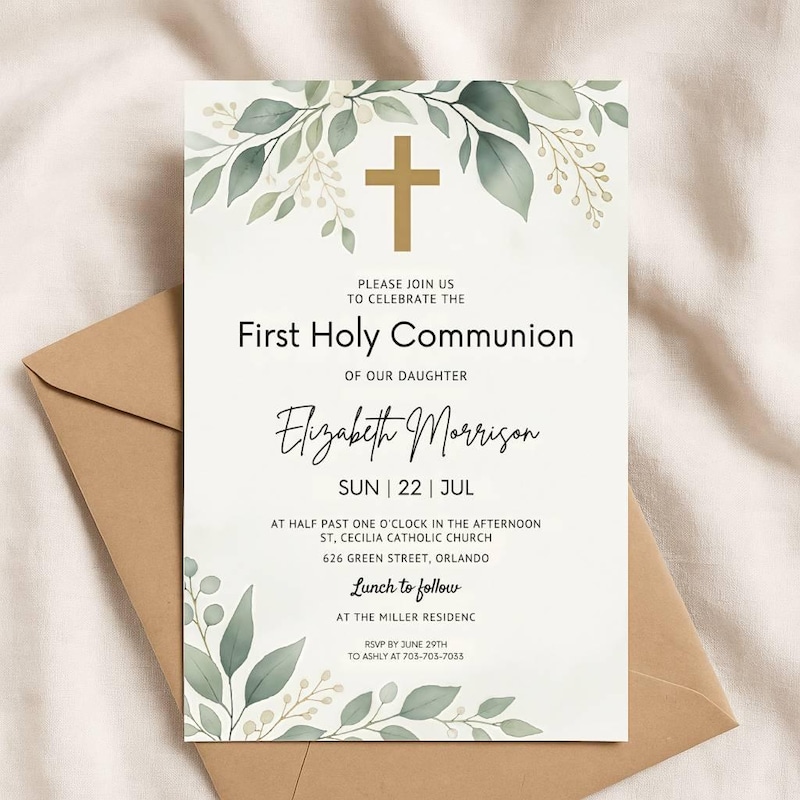 Communion Picture Invitation - Etsy UK
