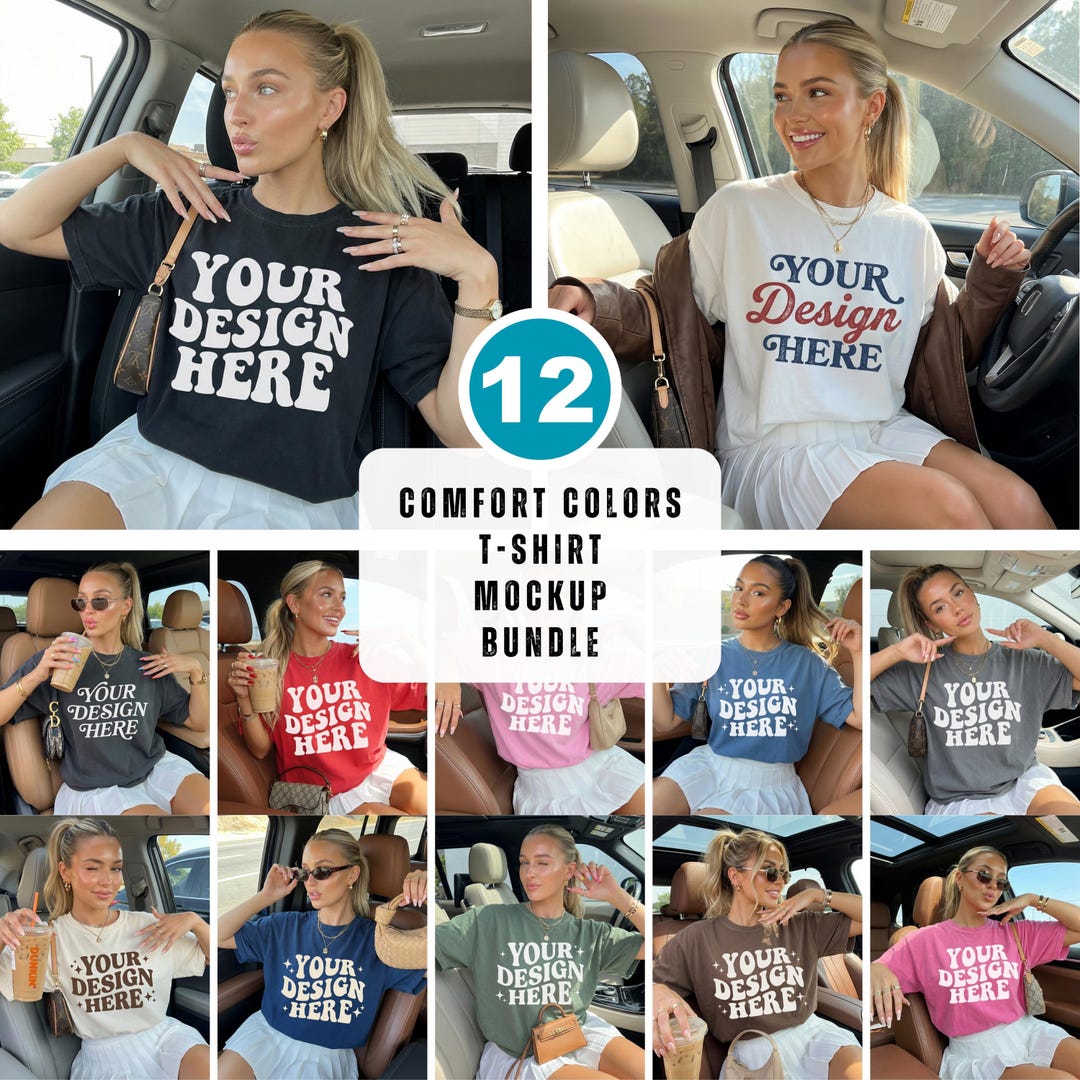 Comfort Colors C1717 Shirt Mockup Bundle CC Group Tshirt Model Mockup ...