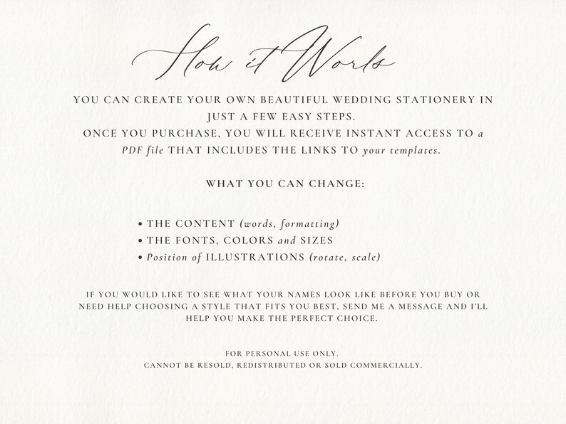 Printable Wedding Invitation Template Set With Vintage Flower, Editable ...