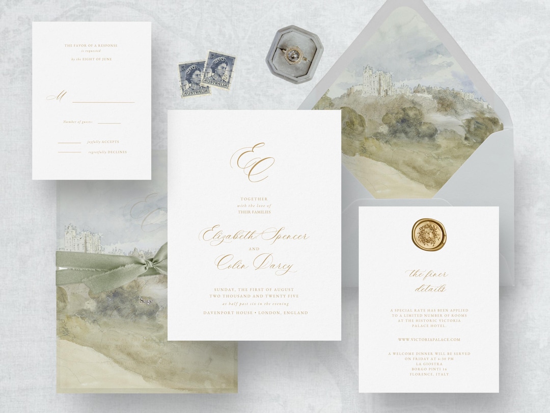 Fully Custom Wedding Invitation Suite, Custom Wedding Invitations ...