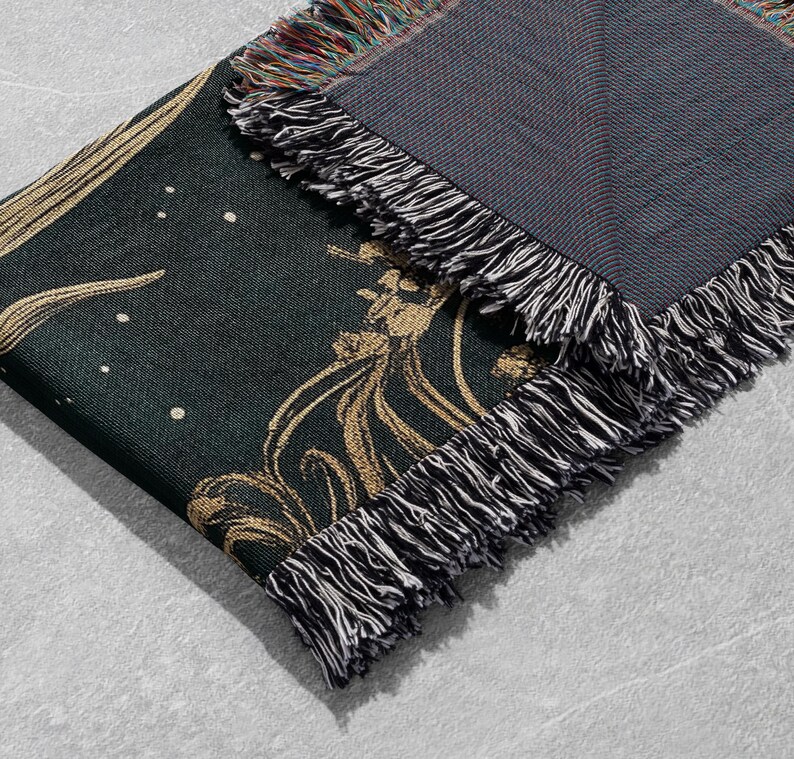 Majestic Stag Woven Blanket, 100% Cotton Nature Tapestry, Woodland Deer ...
