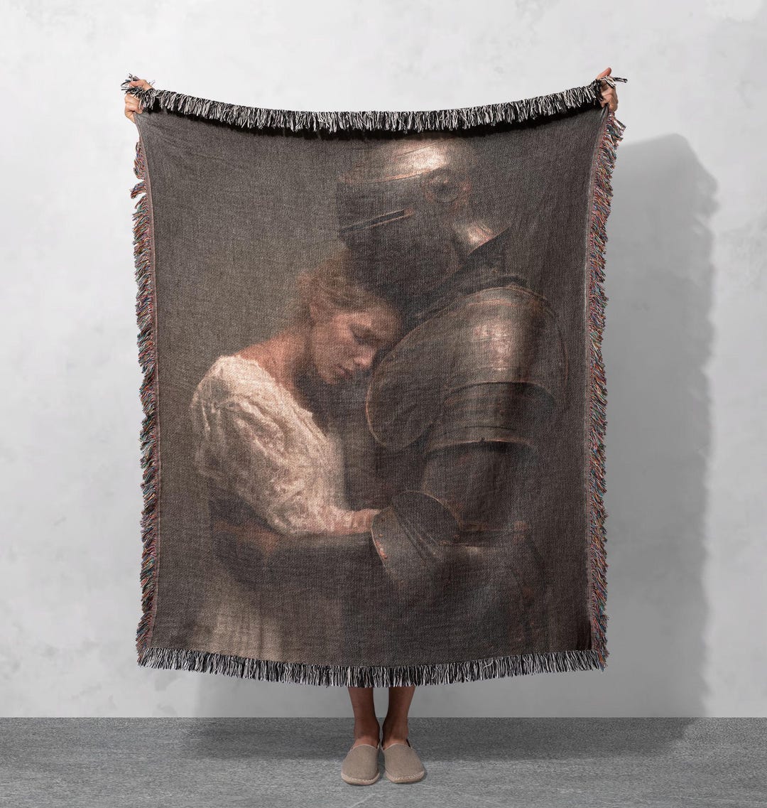 Romantic Couple Embrace Woven Blanket 100% Cotton, Love Relationship ...