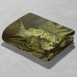 Botanical Fern Woven Blanket With Lush Forest Flora Design Cozy Nature ...