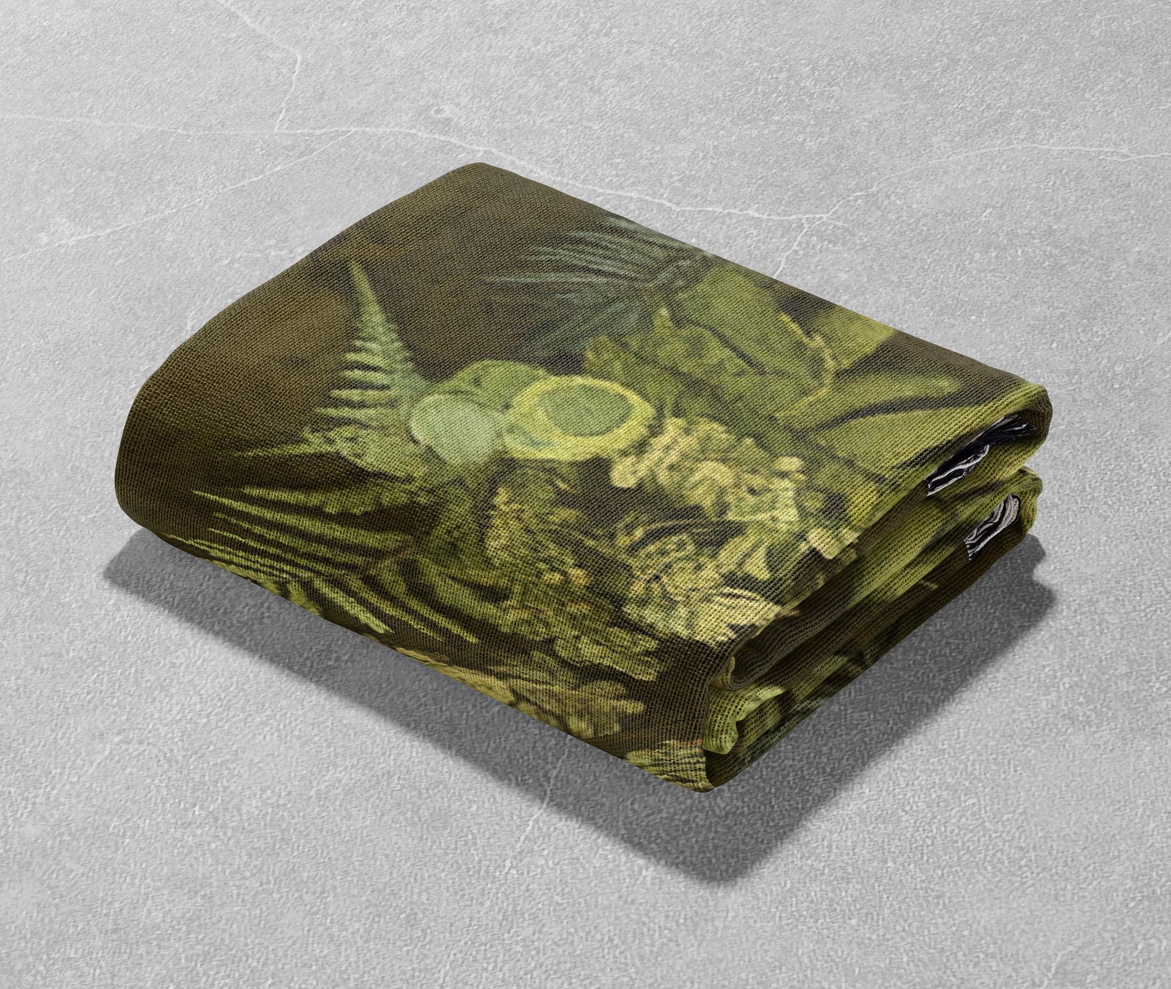 Botanical Fern Woven Blanket With Lush Forest Flora Design Cozy Nature ...
